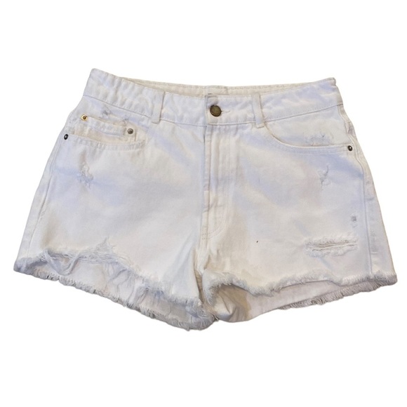 Zara | Shorts | Zara Authentic Denim Trf Frayed Cutoff Distressed High ...
